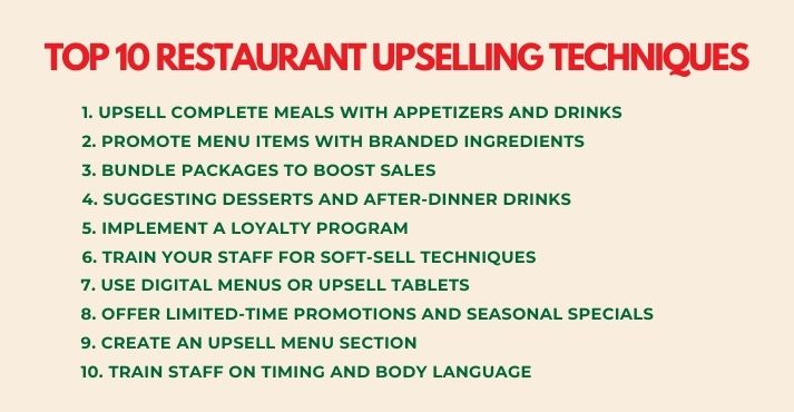 10 Restaurant Upselling Techniques